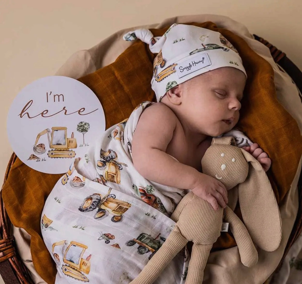 Diggers & Tractors Reversible Milestone Cards - Snuggle Hunny — Toprail ...