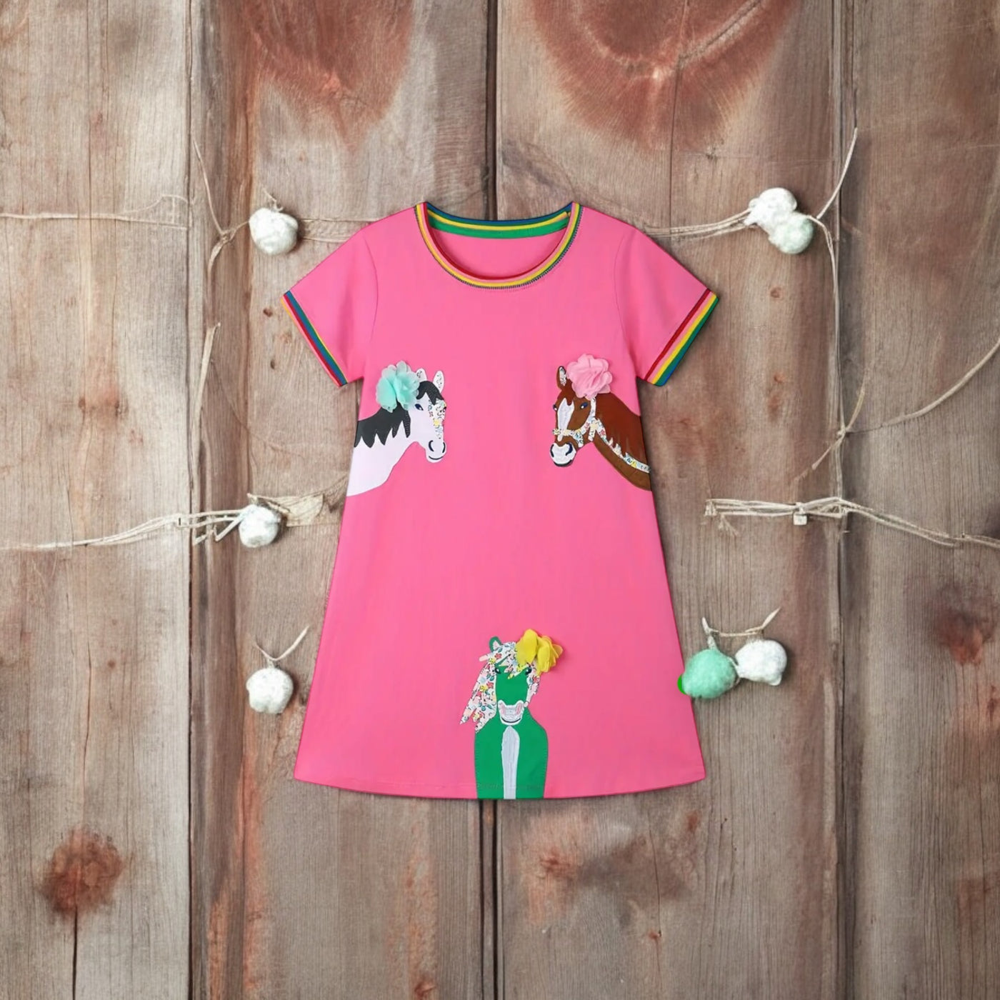 "CLOVA PONY" Hot Pink Girl's Dress - 1773 — Toprail Equine