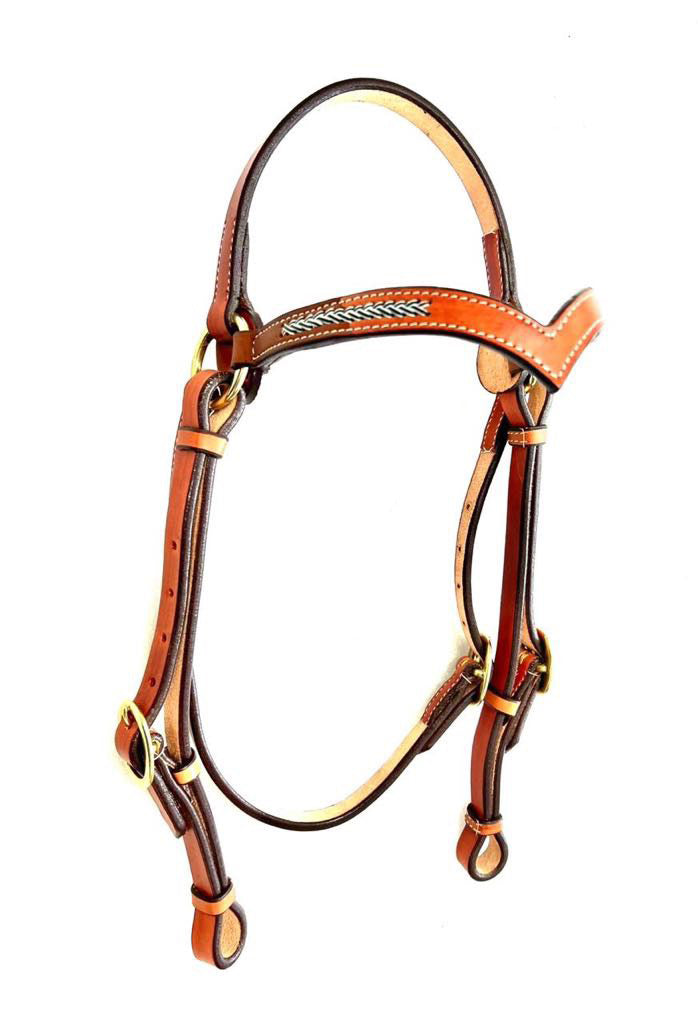 "MONTANA BLUE SKY" Stamped Woven Bridle — Toprail Equine