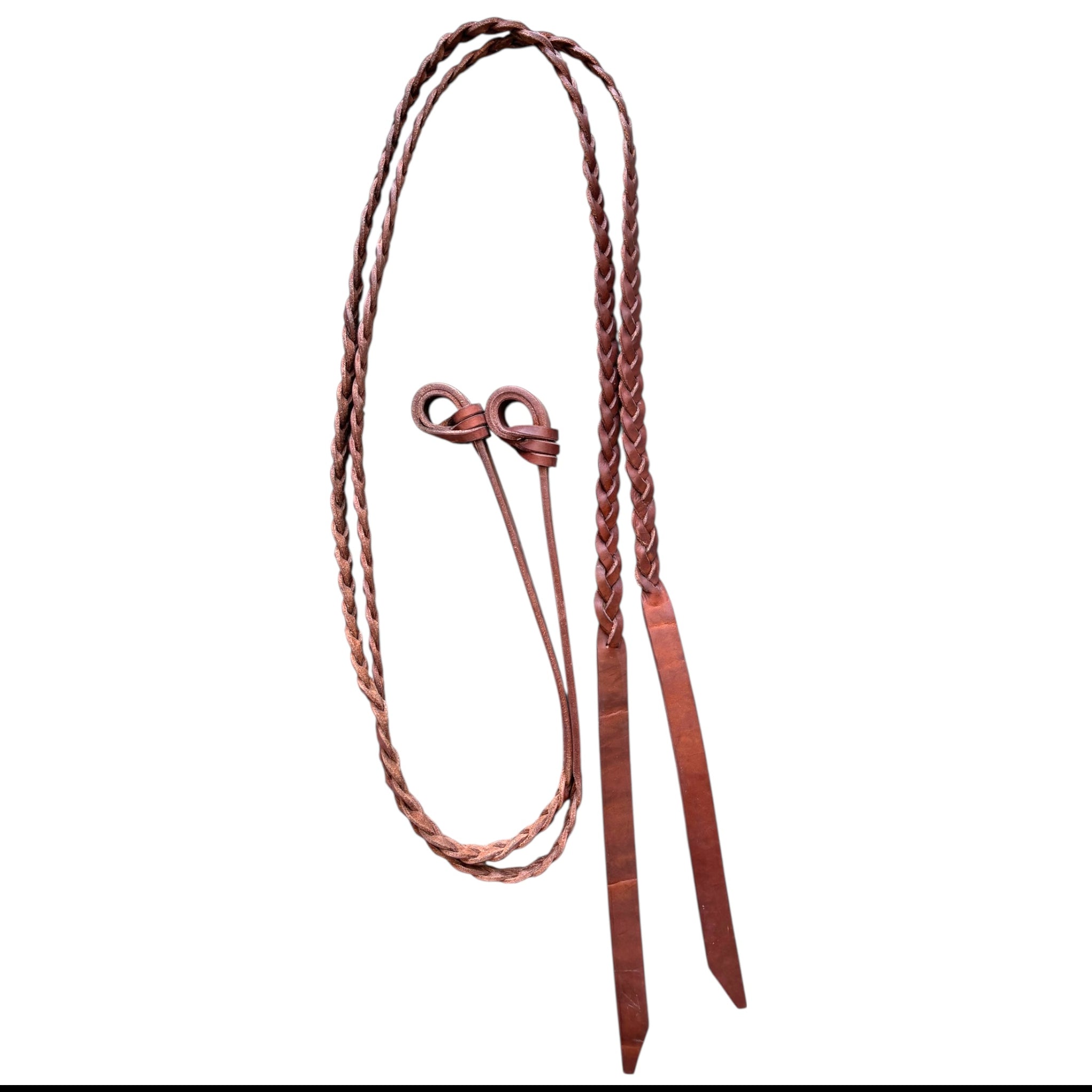 Kidman Secret plait Red hide reins with Gulf Knot - Kimberley Ringers ...