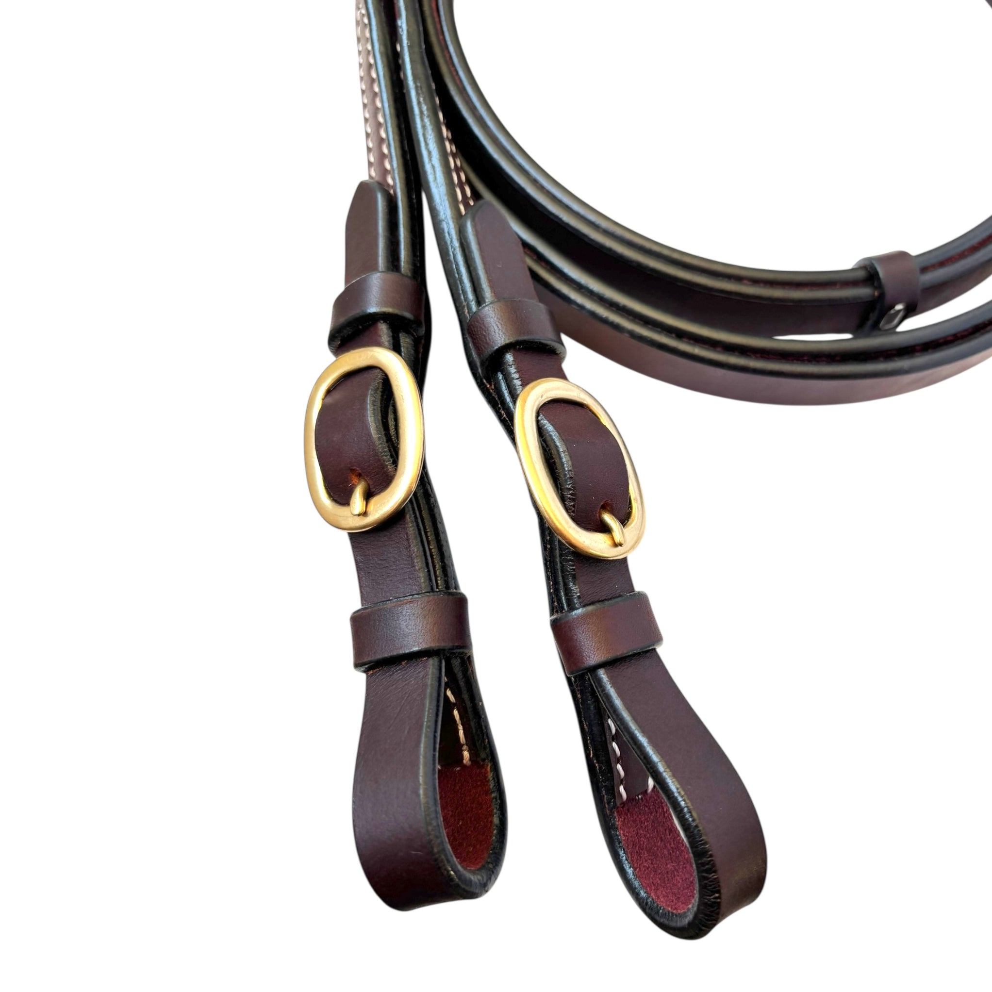 Split Smooth Show Rein - Toprail Equine