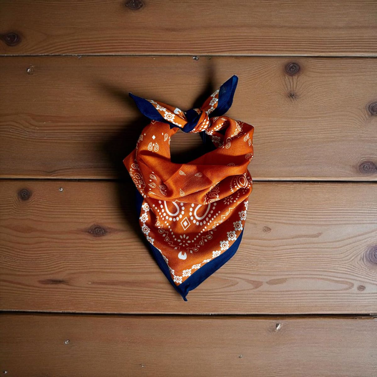RANCH - Navy and Rust Neck Scarf — Toprail Equine