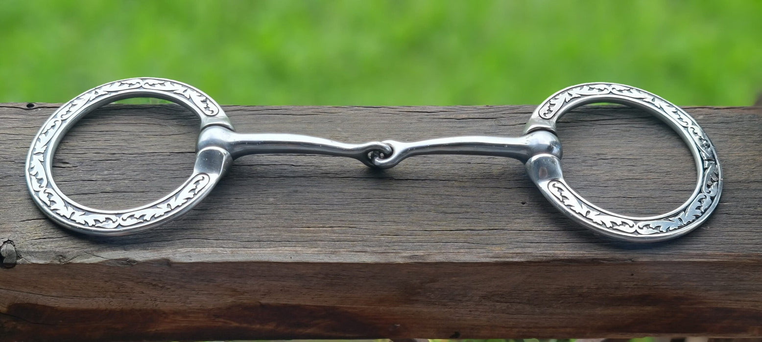 Antique Western Show Stainless Steel Snaffle with Copper Inlay ...