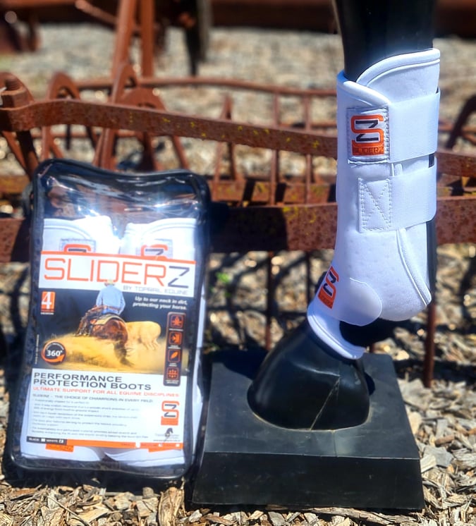 Sliderz Front Performance Protection Boots - White Med — Toprail Equine