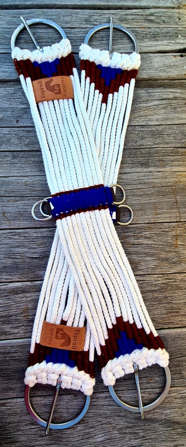White Multi Coloured Girth — Toprail Equine