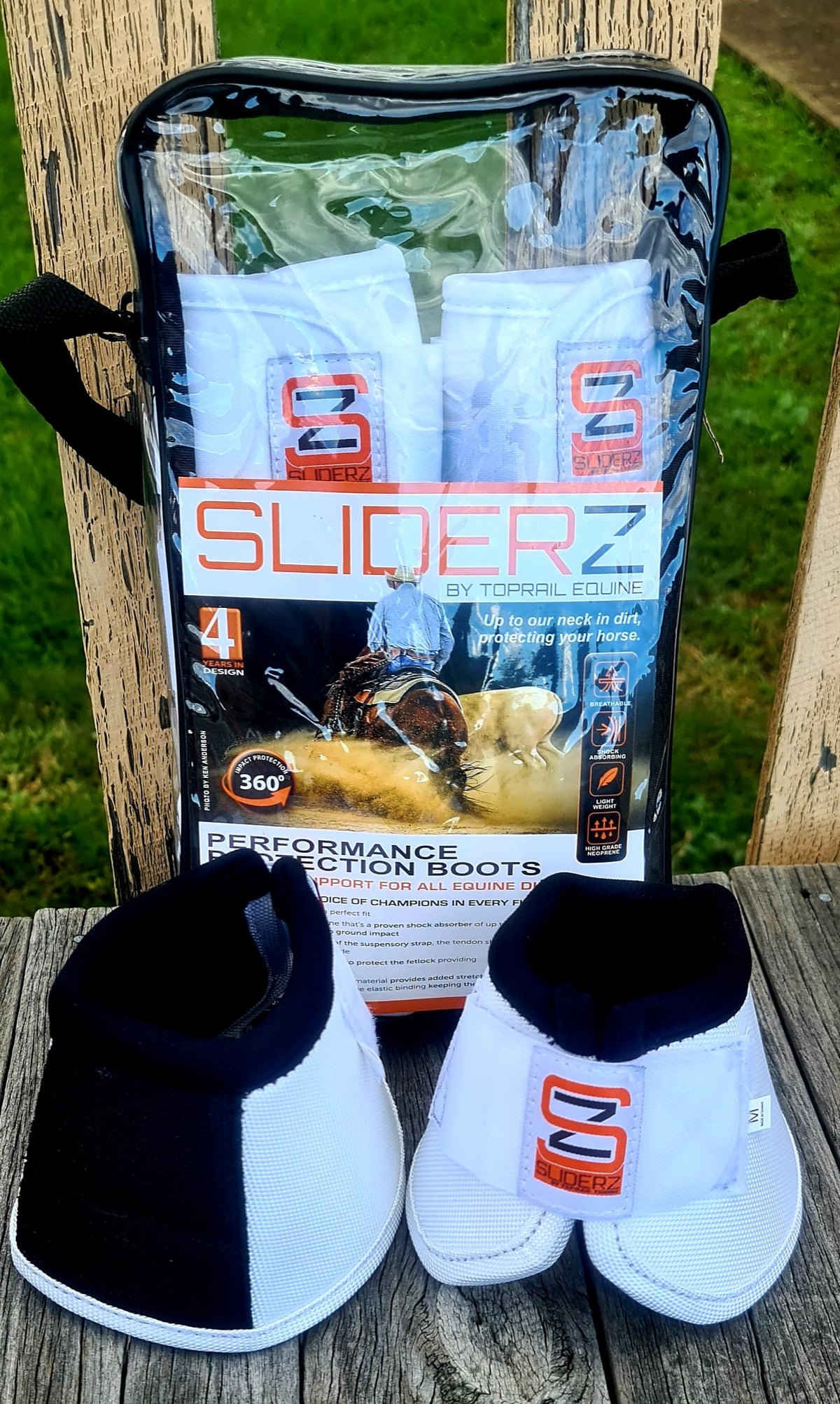 Sliderz WHITE No Turn Bell Boots with Kevlar Reinforcement — Toprail Equine