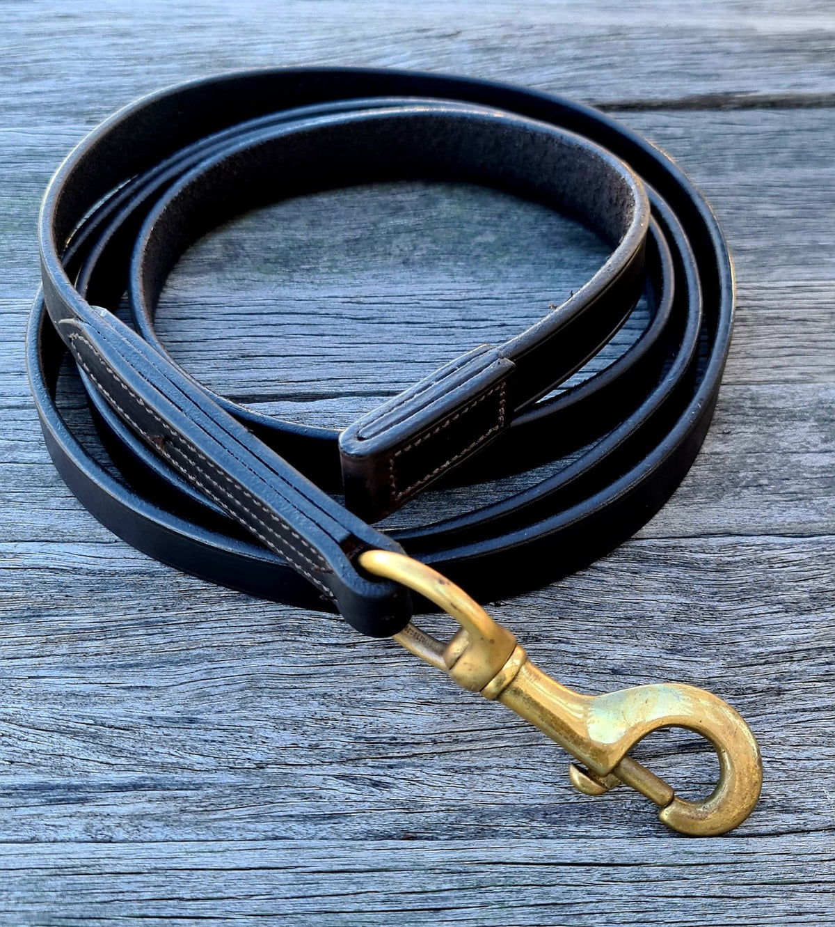 Leather Lead with Solid Brass Clip — Toprail Equine