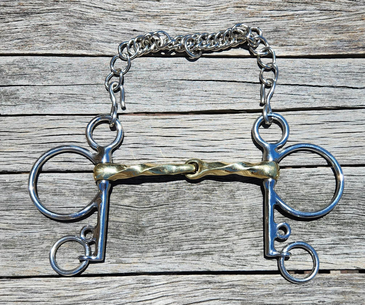 Polo Pelham German Silver Snaffle Square Twist — Toprail Equine