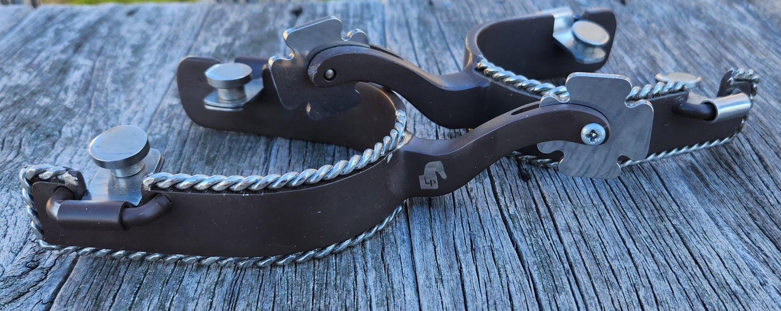 Clermont Drafter Spur With Twisted Rope Border — Toprail Equine